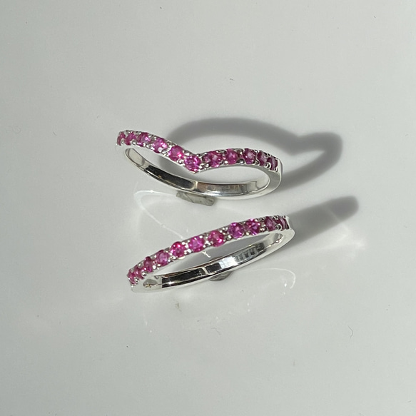 ルビー ハーフエタニティ 0.39ct シルバーSV925リング 指輪・リング The.M 通販 19243222｜Creema(クリーマ)