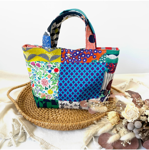 北欧パッチワーク柄【SSサイズ】トートバッグ トートバッグ chiku.chiku 通販 19252494｜Creema(クリーマ)