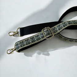 Black×Blue leaf 刺繍リボンのスマホショルダー ネックストラップ Anela.Ciel(アネラシエル) 通販 19256714 ...