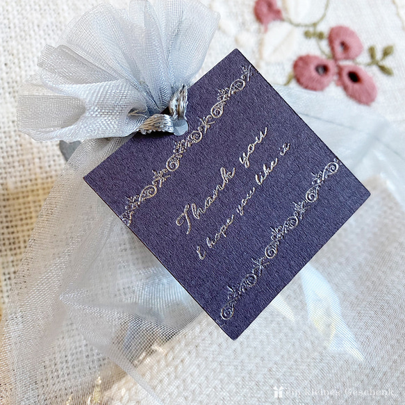 Tag／シンプルエレガントなスクエアタグ【シックなグレーカラー×シルバー箔押し】 Thank you ギフトタグ タグ・台紙 ein ...