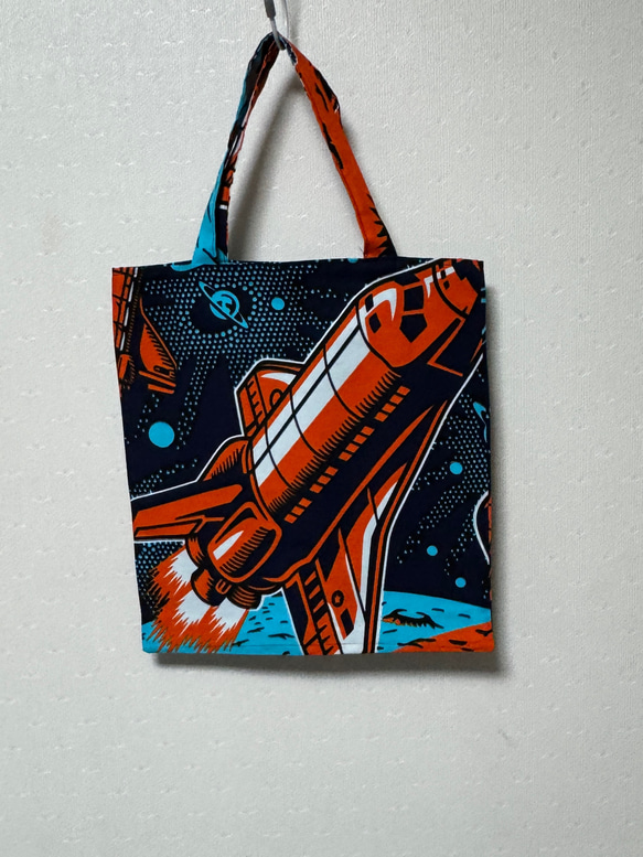 アフリカンプリントトートバッグ（宇宙旅行） トートバッグ rencontre 通販 19256827｜Creema(クリーマ)
