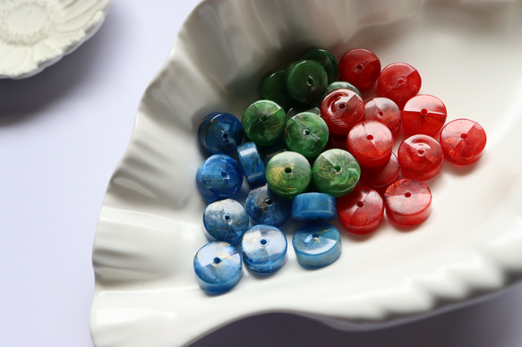 【from USA】マーブルディスクビーズ φ13.7mm*7mm 2個【手作り材料ハンドメイド用アクセサリーパーツ】 レジン・樹脂 ...