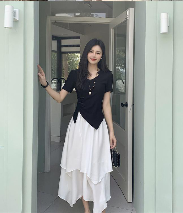 大きいサイズ レディース セットアップ スカート 春夏 秋 新品 半袖 チュニック OPEN割引CPゆったり洋服KC 通販 19257908 ...