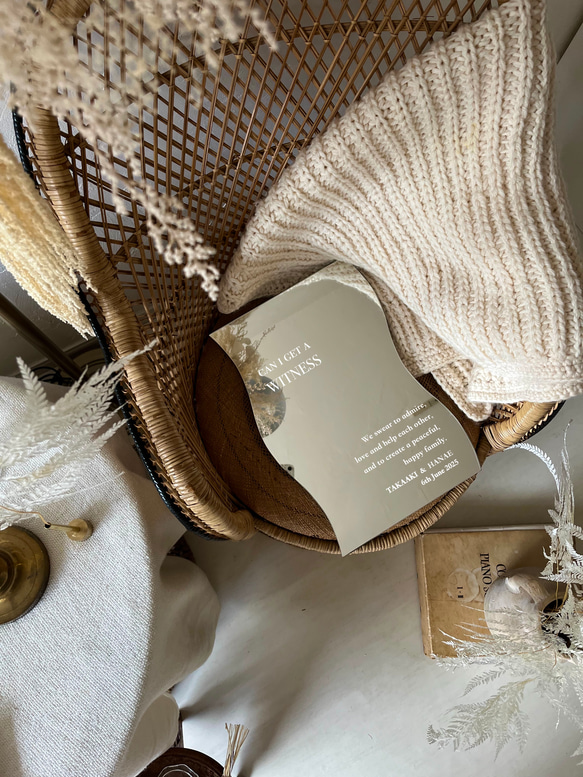 【1枚2役】WAVE 結婚証明書にもなるウェルカムミラー ウェルカムボード RIUM design 通販 19260716｜Creema(クリーマ)