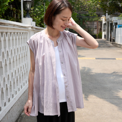 サラッと軽くて通気性 ライトコットン ノースリーブ シャツ シルバーグレー 0675Grey シャツ SWiMMY Clothing 通販 19269421｜Creema(クリーマ)