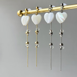 New˚ ⁎⁺˳ ༚【EIMI】shell ♡ Heart ゴールド シルバー ピアス（スタッド・一粒） EIMI. 通販 19272842｜Creema(クリーマ)