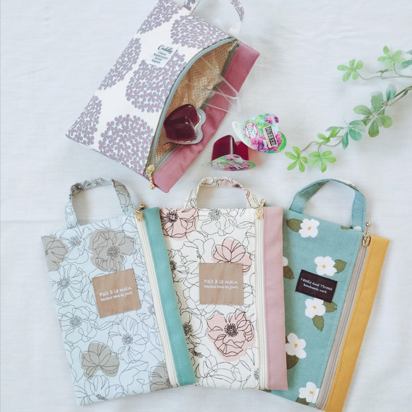 保冷保温ポーチ・線画の花 紫陽花 和風の花 ポーチ sunny place 通販 19279917｜Creema(クリーマ)