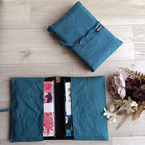 御朱印帳袋 御朱印帳ケース 御朱印帳入れ パラフィン帆布 パラフィン 御朱印帳 ブックカバー ビリジアン その他ケース SHOPありがとう ...