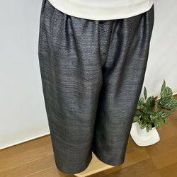 藍亀甲大島紬＊股下71cmワイドパンツ＋ストール＊裏地付き＊着物リメイク キュロット・ワイドパンツ motoiiot 通販 19296196 ...
