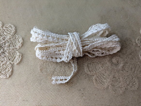 フランスヴィンテージ 極細7mm幅スカラップレース 172cm レース Mon Atelier COUTURE 通販 19300053 ...