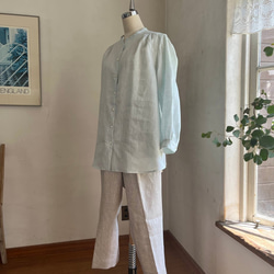 なでしこシャツ リネン スラブローン ペールグリーン ＊暮らしの店sacchi＊ シャツ 暮らしの店sacchi 通販 19300397 ...