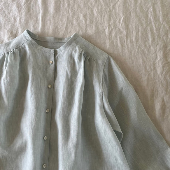 なでしこシャツ リネン スラブローン ペールグリーン ＊暮らしの店sacchi＊ シャツ 暮らしの店sacchi 通販 19300397 ...