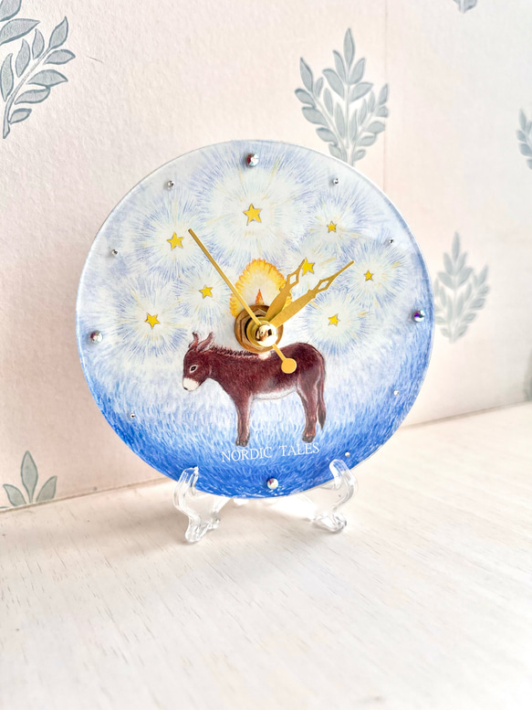 小さな置き時計 星降る夜のキャンドルロバ 光の配達屋さん 壁掛けにも ラインストーン 掛け時計・置き時計 NORDIC TALES 通販 ...