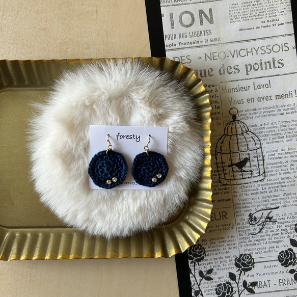 藍染ピアス ピアス（フック・チェーン） foresty(フォレスティ) 通販 19303293｜Creema(クリーマ)