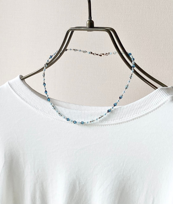 青の泡沫 チェコガラスビーズのショートネックレス チョーカー Ichi-ring（いちりん） 通販 19317661｜Creema(クリーマ)