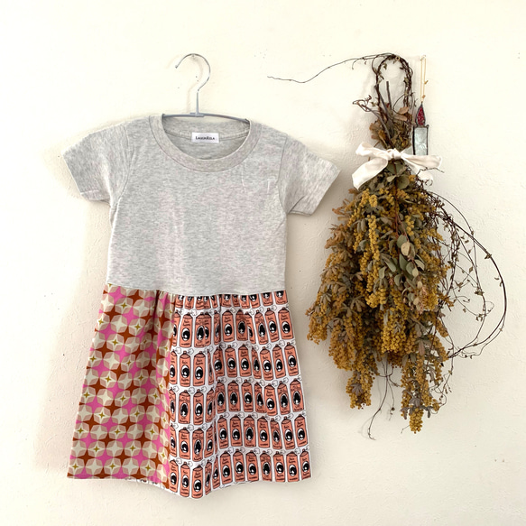 オリジナル Tシャツワンピース 100-120 Lady×グレー 輸入生地使用 子供服 輸入資材Laugh;Rela(ラフリラ) 通販 ...