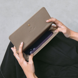 お財布機能のあるバッグ スマホショルダー ハンドバッグ レディース ポーチ 本革 撥水 大きめ 横型 軽量 / MP2 ポシェット BLUE ...