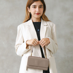 お財布機能のあるバッグ スマホショルダー ハンドバッグ レディース ポーチ 本革 撥水 大きめ 横型 軽量 / MP2 ポシェット BLUE ...