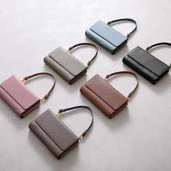 お財布機能のあるバッグ スマホショルダー ハンドバッグ レディース ポーチ 本革 撥水 大きめ 横型 軽量 / MP2 ポシェット BLUE ...