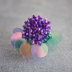 『Beadspan round 粒々 』（紫陽花・パープル）イヤリング/ピアス【受注】 イヤリング・ノンホールピアス Beadspan 通販 19343500｜Creema(クリーマ)