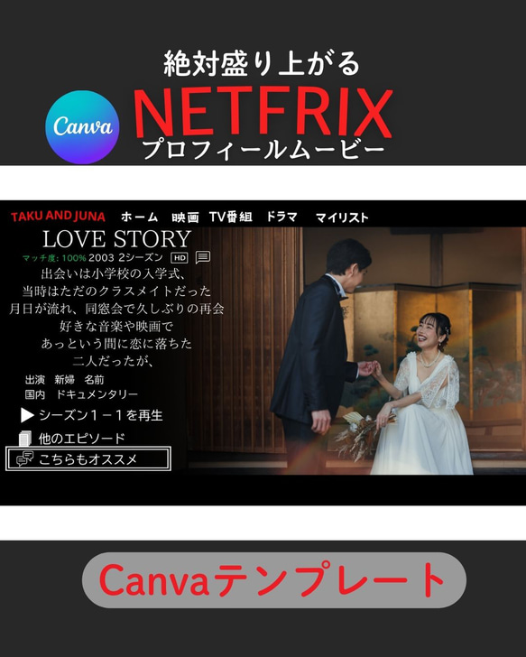 絶対盛り上がる！！NETFRIXを忠実に再現したプロフィールムービー！！ その他オーダーメイド auspicious 通販 19348916｜Creema(クリーマ)