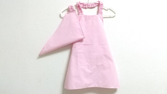☆1セット限定特価☆ 100cm 綿ポリ 無地 New（ピンク）子供用エプロン・三角巾セット その他入園グッズ taraleshko 通販 ...