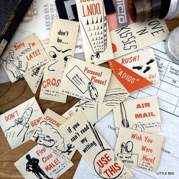 510・R-1994 postal seals 郵便シール 15種セット ジャンクジャーナル パーツ ハンドメイド ヴィ シール・ステッカー ...