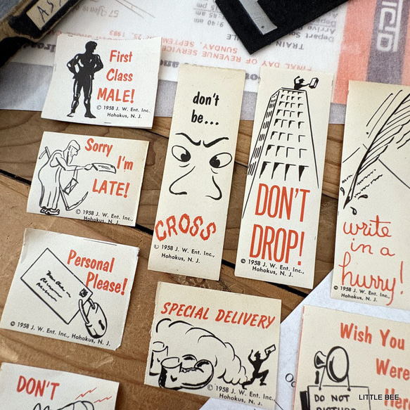 510・R-1994 postal seals 郵便シール 15種セット ジャンクジャーナル パーツ ハンドメイド ヴィ シール・ステッカー ...