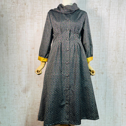 正絹大島紬＊花亀甲模様リボンタイ＆タックワンピースM～L ワンピース うさくんの着物リメイクのお店 通販 19351568｜Creema(クリーマ)