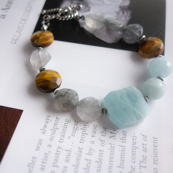 *fogie_フォギー／「アクアマリン」シックなグレイ調*ニュアンスカラーのブレスレット／ ブレスレット faitmaison 通販 ...