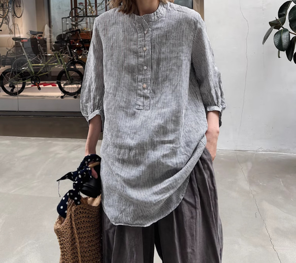 【注文製作 】亜麻.オーバーサイズ チェックシャツ｜ゆったり着られるのに着痩せ見え ブラウス Sayuki 通販 19353105 ...