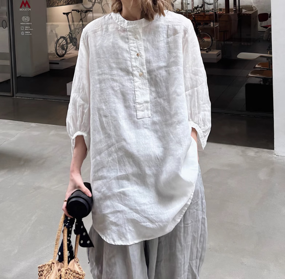 【注文製作 】亜麻.オーバーサイズ チェックシャツ｜ゆったり着られるのに着痩せ見え ブラウス Sayuki 通販 19353105 ...