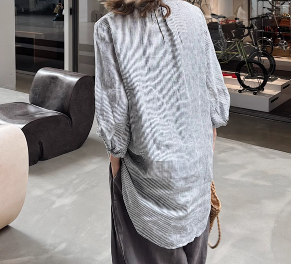 【注文製作 】亜麻.オーバーサイズ チェックシャツ｜ゆったり着られるのに着痩せ見え ブラウス Sayuki 通販 19353105 ...