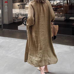 【注文製作 】ラミー麻ビッグサイズ ロングワンピースVネック 着痩せ ゆったり ワンピース Sayuki 通販 19353136｜Creema ...