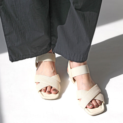 安定感抜群！サッと履ける♪異素材をミックスしたカジュアルサンダル！クロスベルトウエッジサンダル【S/M/L/LL】 サンダル TMCREW ...