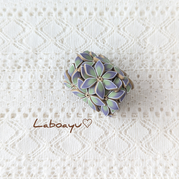 帯留め〈Bouquet・山葵藤納戸・盛り〉 帯留め Laboあゆ 通販 19354086｜Creema(クリーマ)