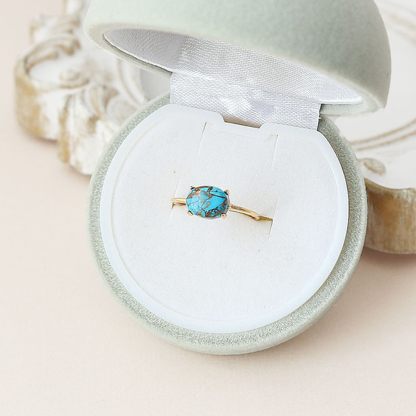 【横向き】 ブルーコッパーターコイズ オーバルカボション 約8×6mm / Silver925製 指輪 指輪・リング koko ココ 通販 ...