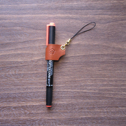 本革 ペン・ホルダー Ⅵ型 カラーヌメ革で制作＜ブラウン＞ STA25-26-B その他雑貨 さくらのパパ 通販 19355306 ...