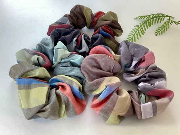 透け感ストライプのおしゃれシュシュ シュシュ MICHEL 通販 19355475｜Creema(クリーマ)