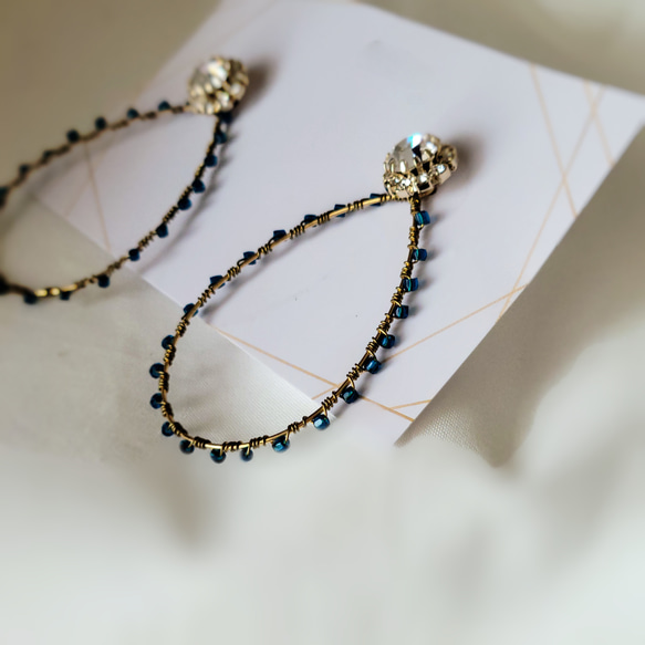 SUMMER SALE 2WAY ピアス ジルコニア 緑ビーズ 軽量 送料無料 ピアス（スタッド・一粒） いっしープロジェクト® 通販 ...