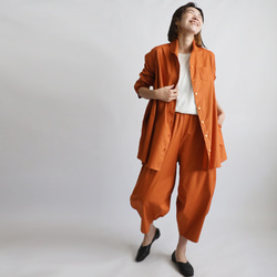 ＊最終SALE 上質ギマ擬麻コットン 小粋な上下セットアップ 丸襟 シャツ ジャケット ボール パンツR90A セットアップ anvai 通販 ...