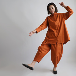 ＊最終SALE 上質ギマ擬麻コットン 小粋な上下セットアップ 丸襟 シャツ ジャケット ボール パンツR90A セットアップ anvai 通販 ...