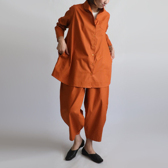 ＊最終SALE 上質ギマ擬麻コットン 小粋な上下セットアップ 丸襟 シャツ ジャケット ボール パンツR90A セットアップ anvai 通販 ...