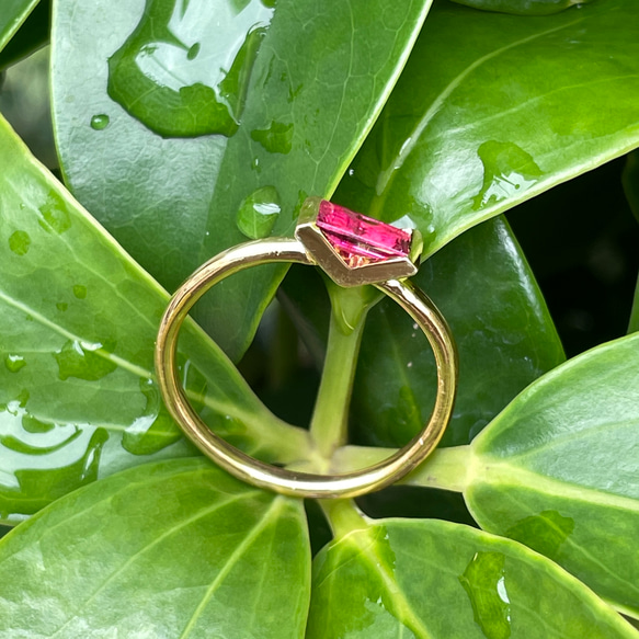 ルベライト トルマリン 0.47ct バゲットカット V石座 シルバーSV925リング 指輪・リング The.M 通販 19362387｜Creema(クリーマ)