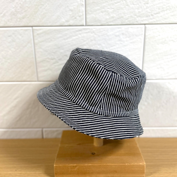 ヒッコリーデニム☆62cm☆ハット☆国産デニム☆帽子☆ユニセックス☆男女兼用☆大きめ ハット kiku 通販 19367034｜Creema ...