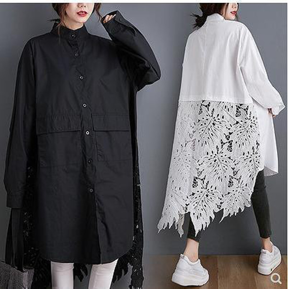 【ラス1黒】大きいサイズ レディース レース シャツ 春夏 長袖 チュニック 大きいサイズ姫屋⭐️送料無料 通販 19368180 ...