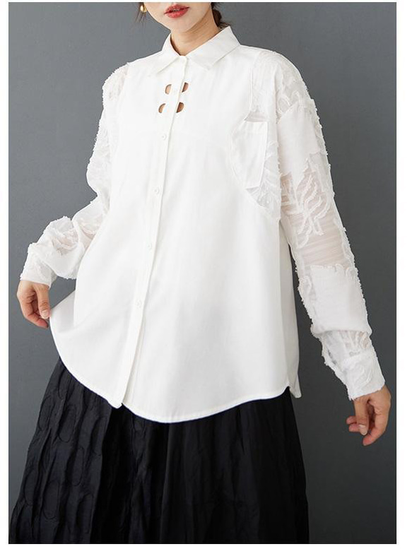 大きいサイズ トップス シアー レース レディース 春夏 新品 長袖 シャツ チュニック 大きいサイズ姫屋⭐️送料無料 通販 19368264 ...