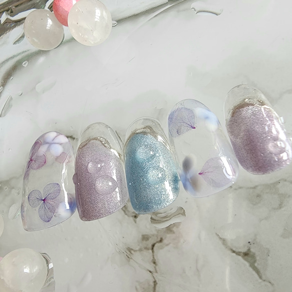 アジサイの雫【ネイルチップ】 ネイルチップ（つけ爪） MAILLE33 通販 19368732｜Creema(クリーマ)