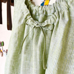 ストライプリネンのドロストワンピース （25s–098） ワンピース zappa 通販 19369929｜Creema(クリーマ)