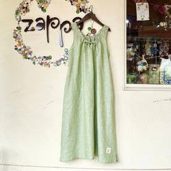 ストライプリネンのドロストワンピース （25s–098） ワンピース zappa 通販 19369929｜Creema(クリーマ)